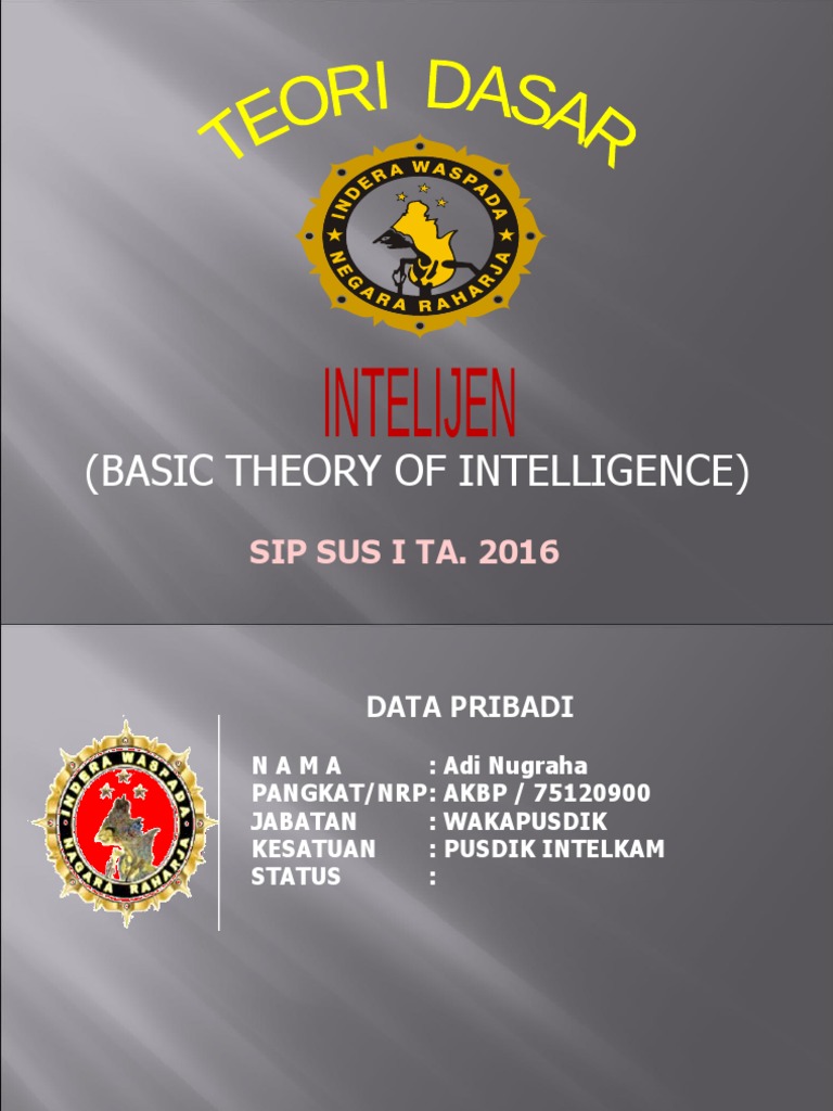 Teori Dasar Intelijen | PDF | Pengembangan Diri