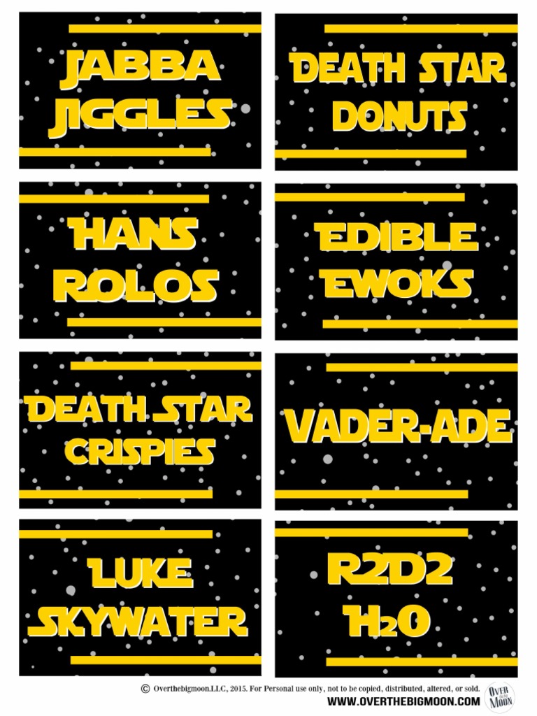 Star Wars Food Labels 3 | PDF