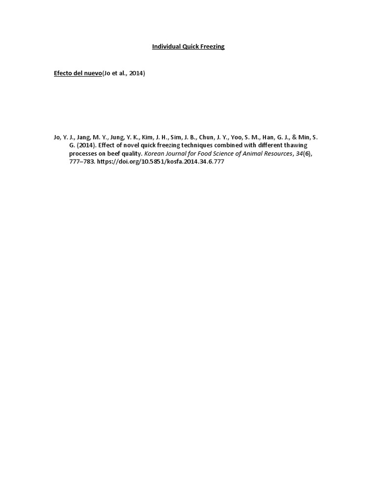 Individual Quick Freezing | PDF