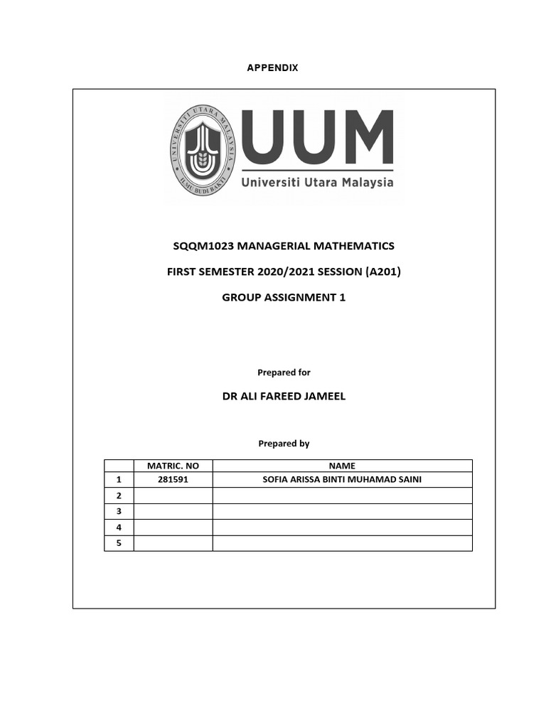 Grade 10 Managerial Mathematics Assignment | PDF | Function ...
