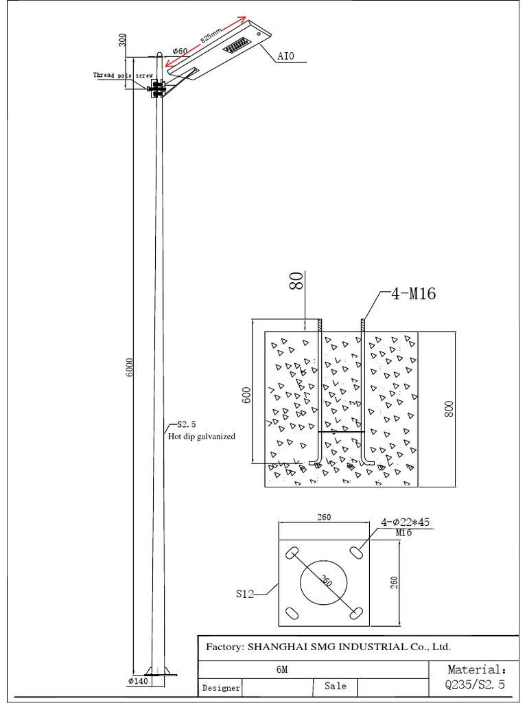 Dibujo - 6M Luminaria Solar Integrada | PDF