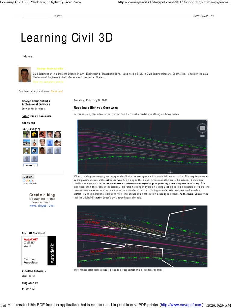 Learning Civil 3D - Modeling A Highway Gore Area | PDF | Road Transport ...