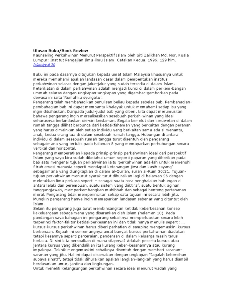 Contoh Ulasan Buku Pdf