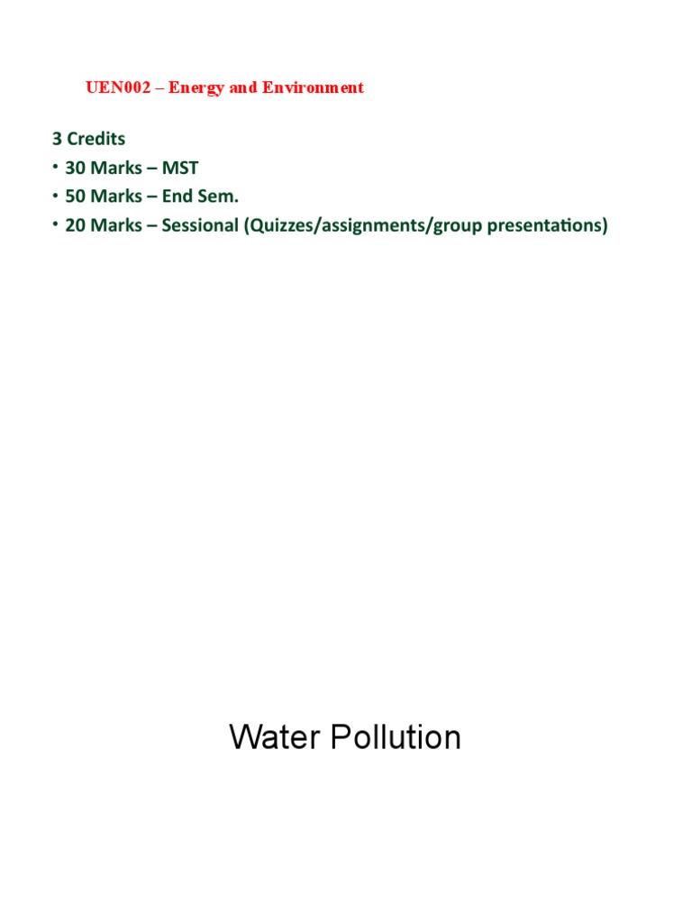 Analysis of Water Pollution Parameters and Their Effects on Aquatic ...