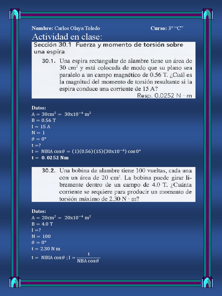 Torque Magnético - Fisica | PDF