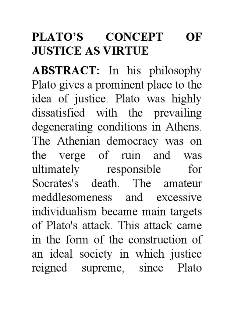 Plato's Justice | PDF | Plato | Justice