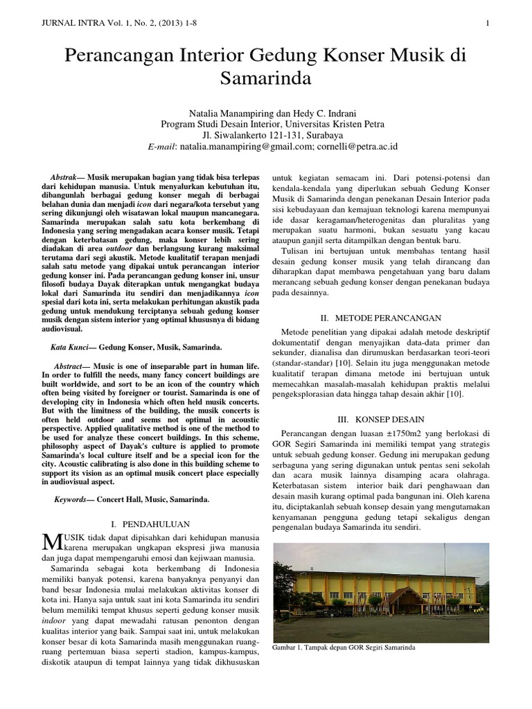 Desain Gedung Konser Musik Samarinda | PDF