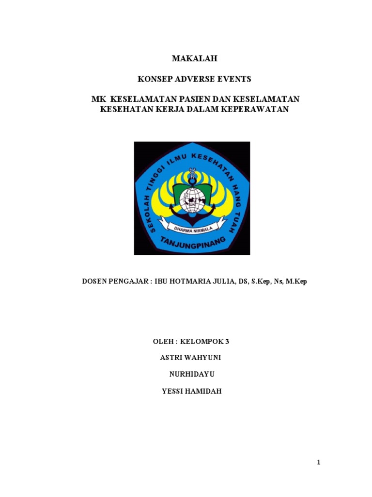 Tgs KLP 3konsep Adverse Event MK K3 | PDF