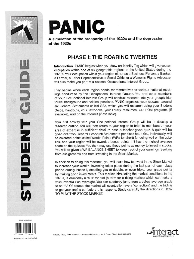 Roaring 20s Student Guide | PDF