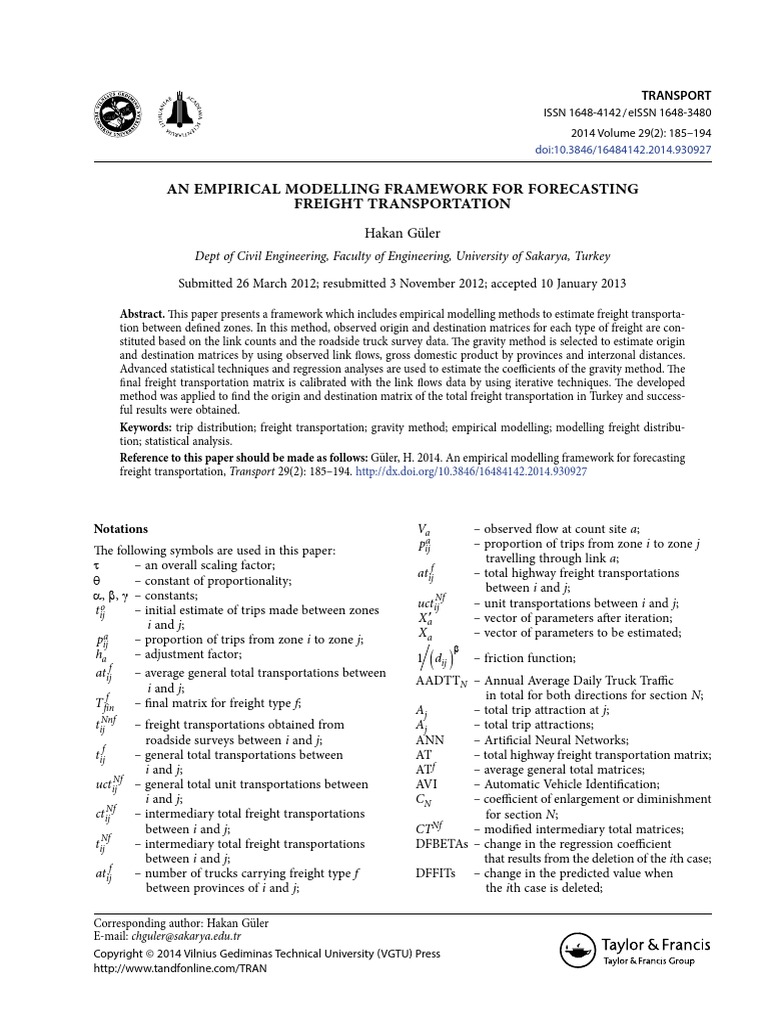 An Empirical Modelling Framework For Forecasting F Pdf Matrix