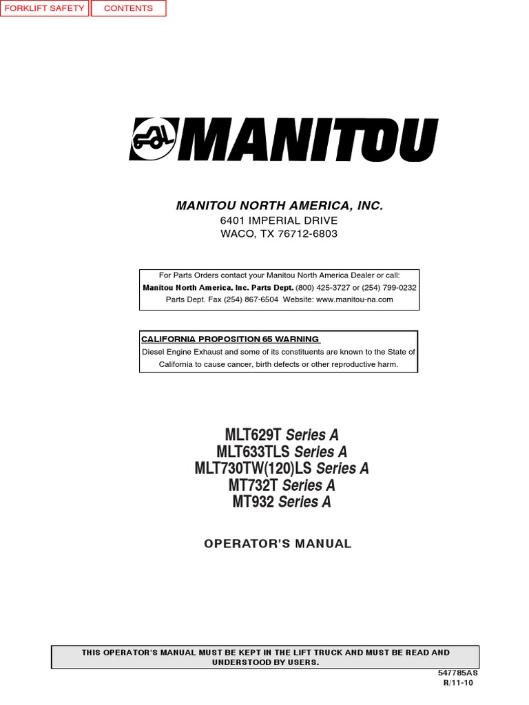 Manitou-MT932 - EN PDF | PDF | Forklift | Truck