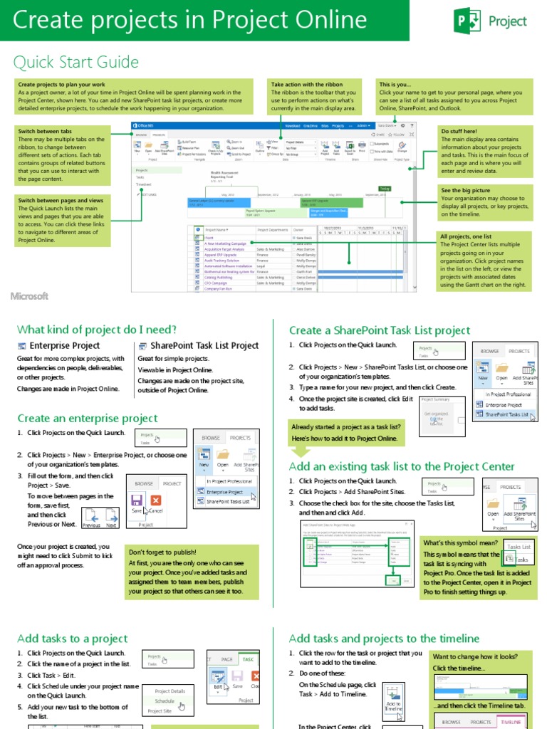 Quick Start Guide for Project Online | PDF | Share Point | System Software