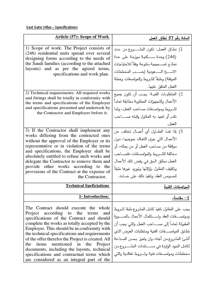Specifications-Villa Project Saudi Arabia | PDF | Plaster | Concrete