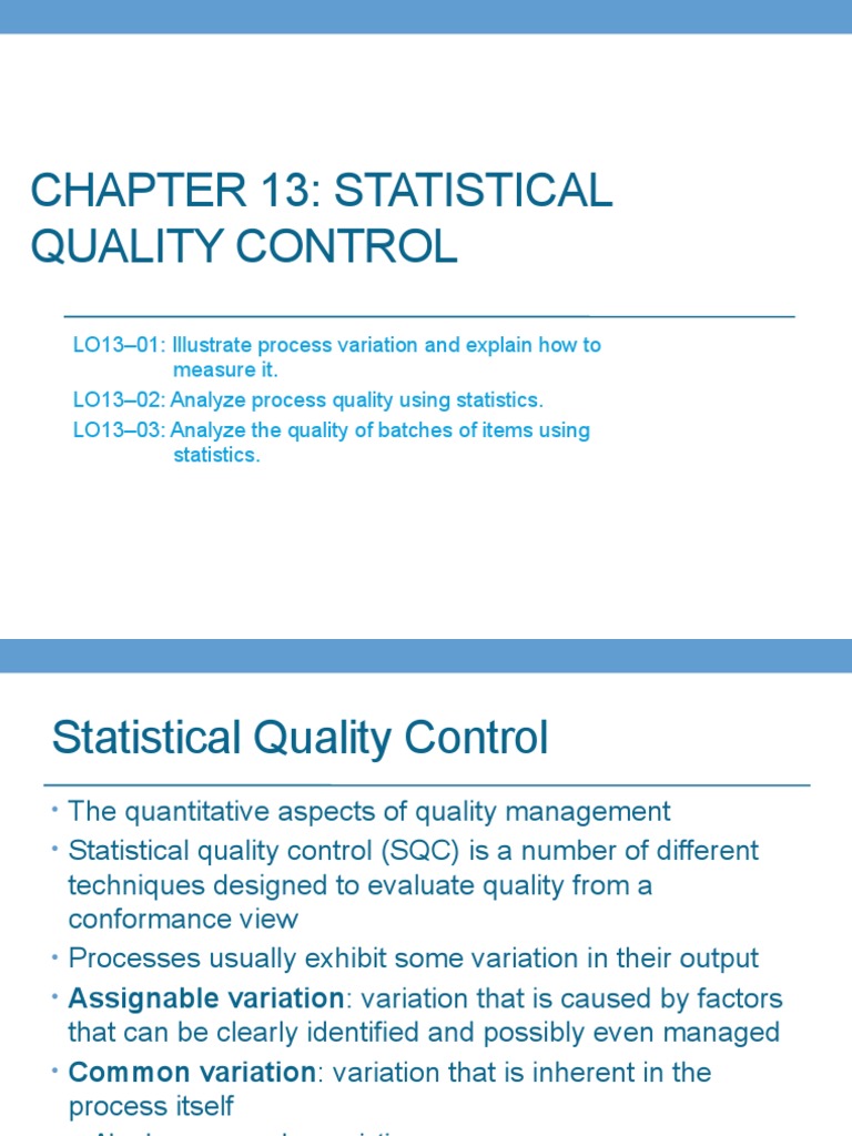 Chapter 13: Statistical Quality Control | PDF | Standard Deviation ...
