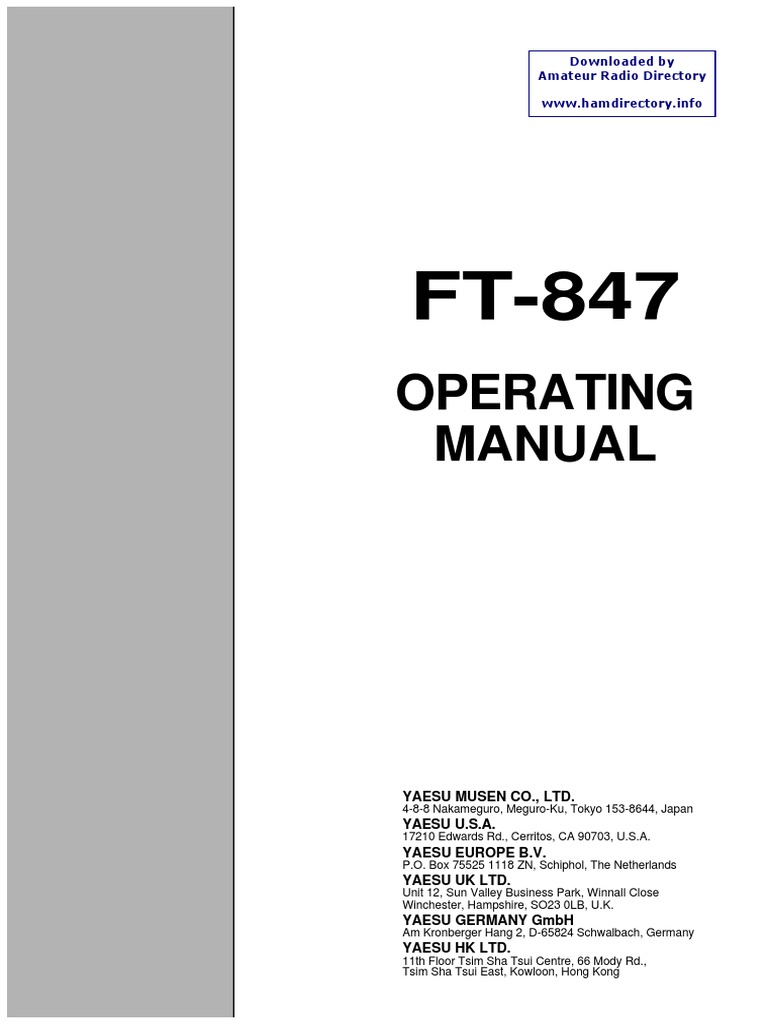 Operating Manual: Downloaded by Amateur Radio Directory WWW ...