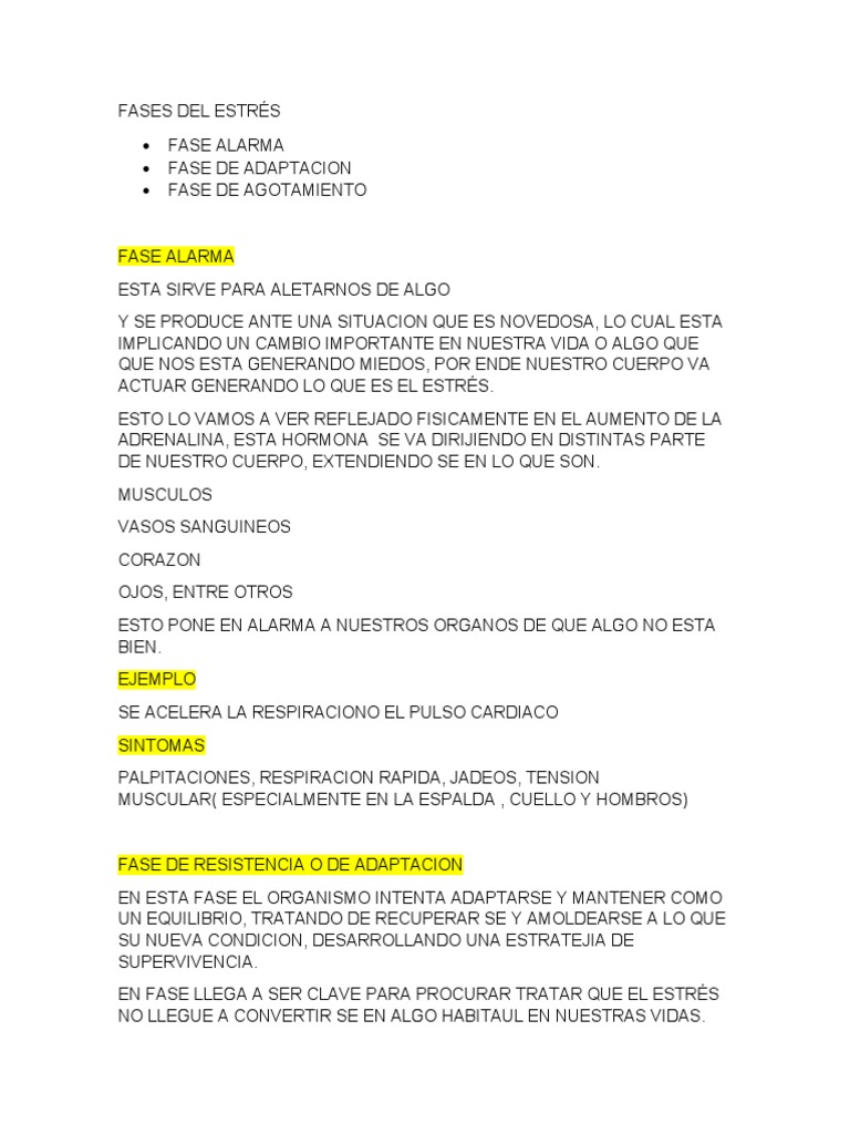 Fases Del Estrés | PDF