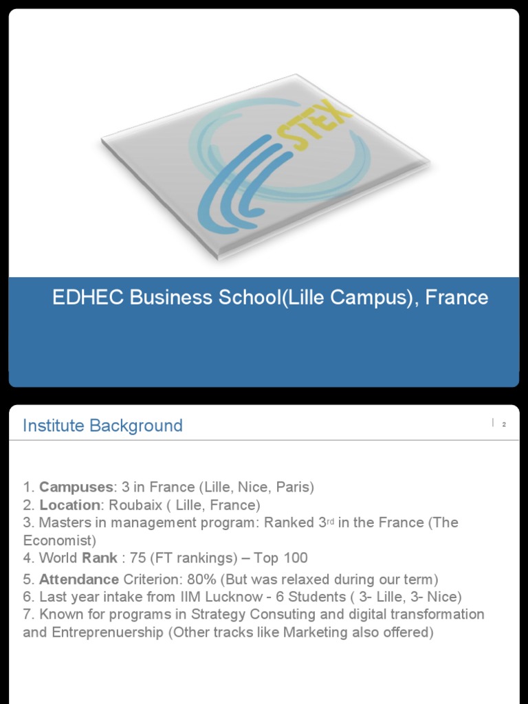 EDHEC Business School (Lille Campus), France | PDF | Economies | Behavior Modification