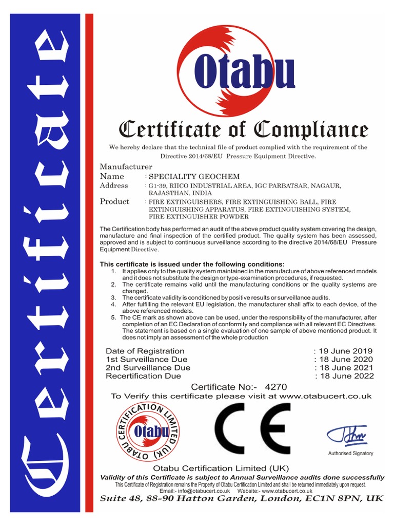 CE Certificate PDF | PDF