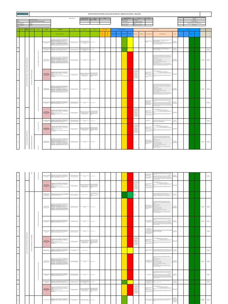 Matriz IPERC Línea Base Revision Rev.5 | PDF | Seguridad y salud ocupacional | Especialidades ...