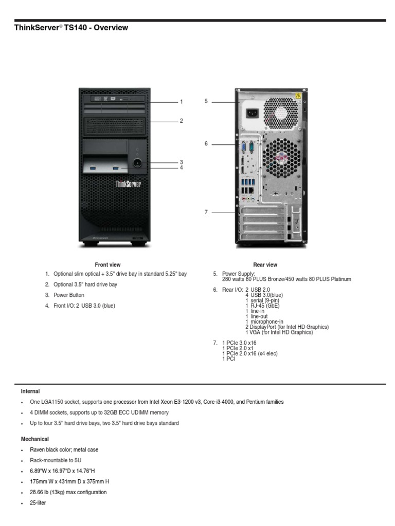 TS140 LENOVO Specifications | PDF | Digital Electronics | Digital ...