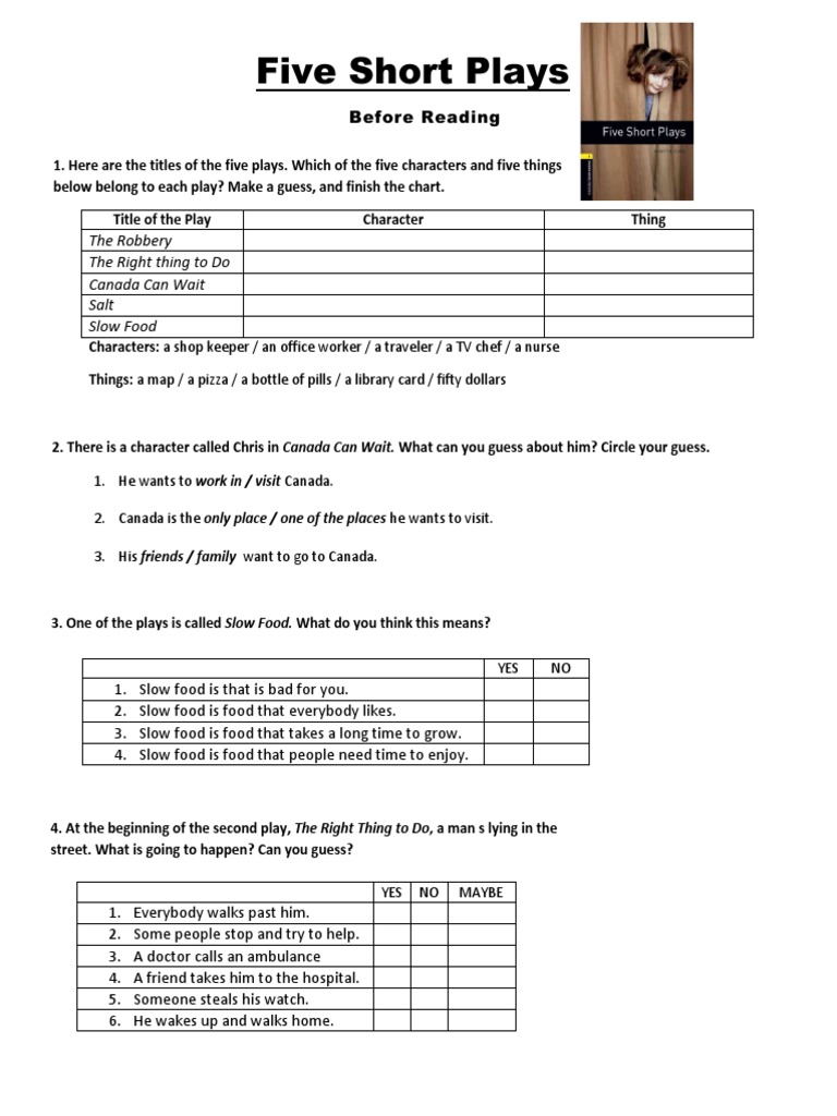 Five Short Plays | PDF | Foods