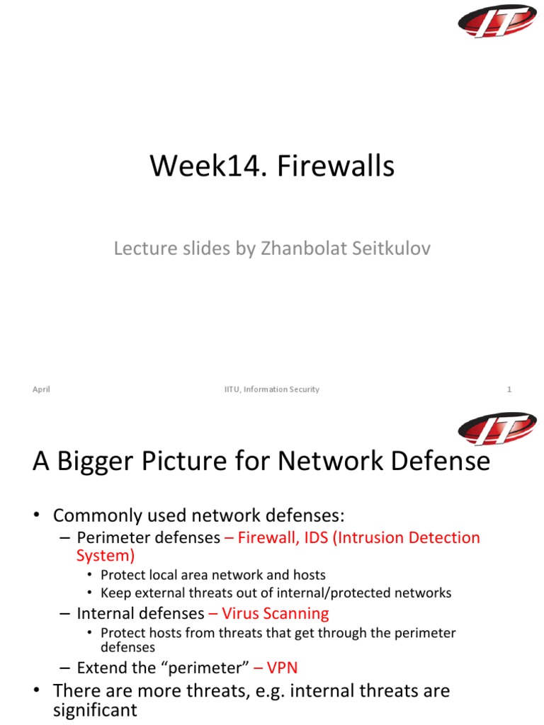 14-Firewalls 2020 | PDF | Firewall (Computing) | Transmission Control Protocol