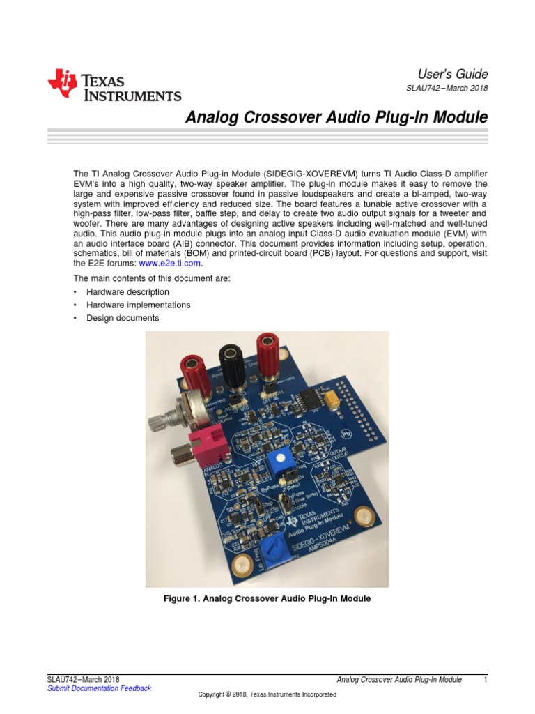 Analog Crossover Audio Plug-In Module: User's Guide | PDF | Low Pass ...