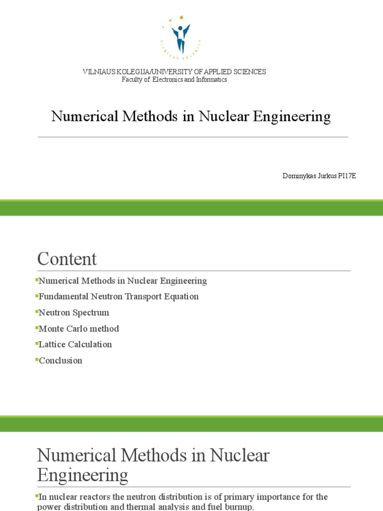 Numerical Methods in Nuclear Engineering | PDF | Neutron | Nuclear Reactor