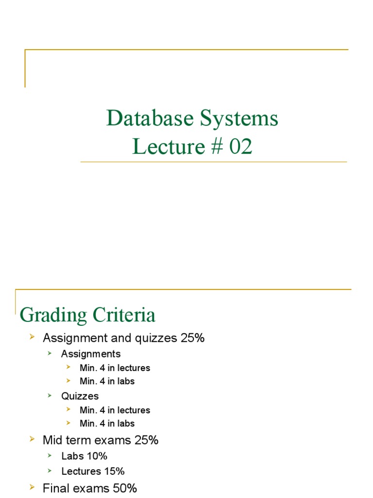 Lecture 02 | PDF | Databases | File System