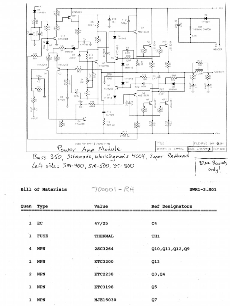 SWR Super Redhead Power Amp Module and Bom Blue Board Version | PDF