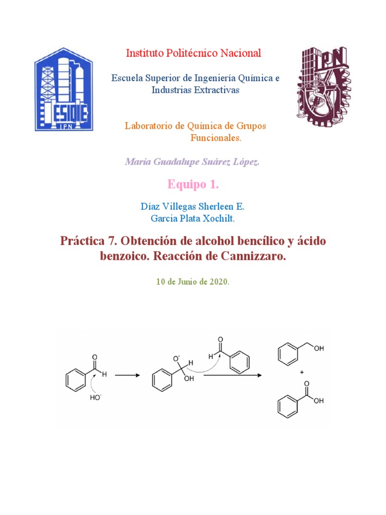 Alcohol Bencilico y Acido Benzoico | PDF | Destilación | Cetona
