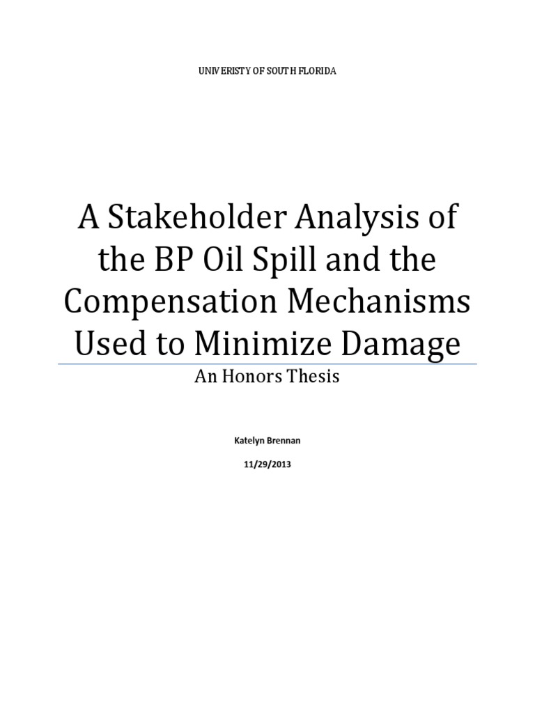 A Stakeholder Analysis of The BP Oil Spill and The | PDF | Deepwater ...