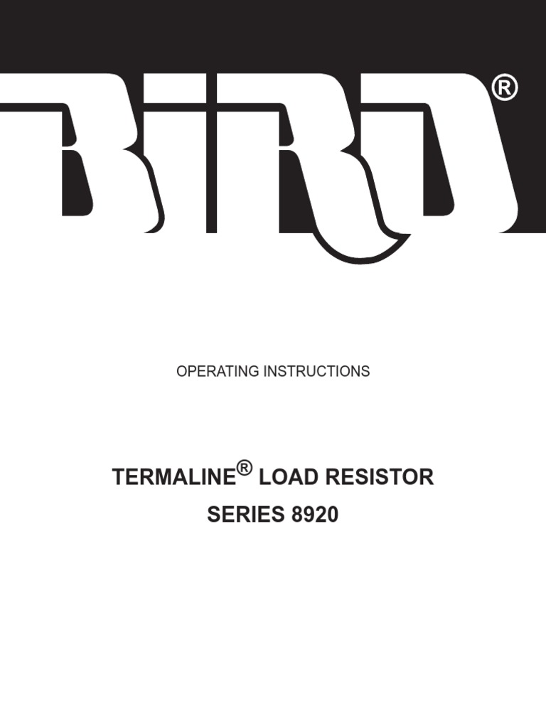 Carga Fantasma Bird - 8920 - Series - Termaline - Load - Resistor ...