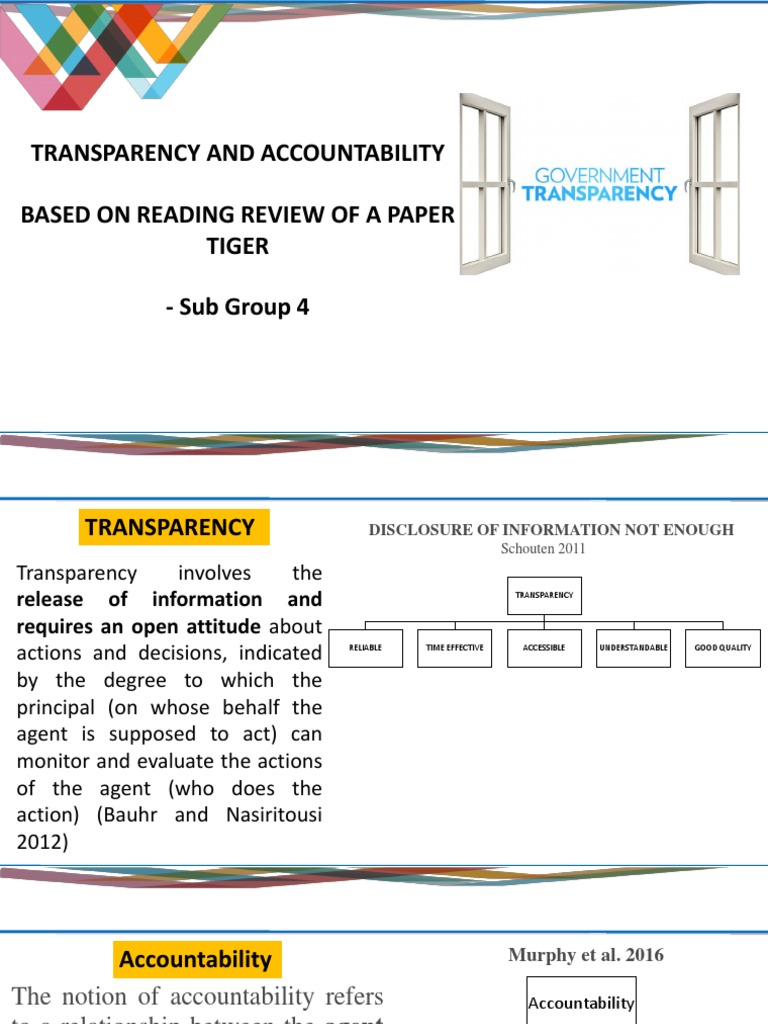 Transparency and Accountability | PDF | Accountability | Transparency ...