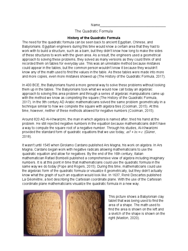 The Quadratic Formula Packet 2 | PDF | Quadratic Equation | Algebra