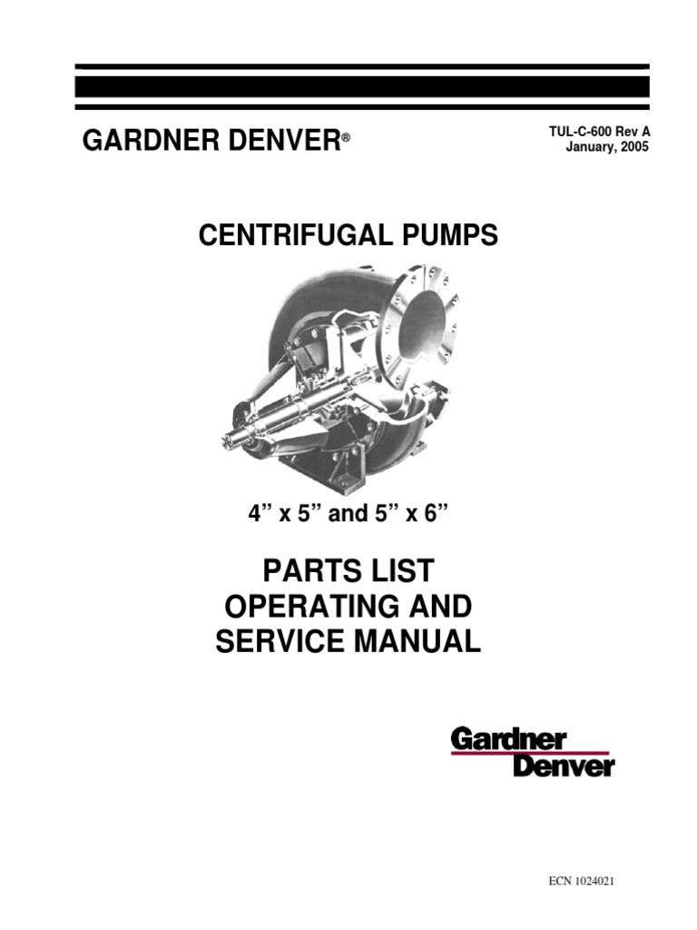 4 X 5 and 5 X 6 Parts & Service Manual TUL-C-600 - A PDF | PDF | Pump ...