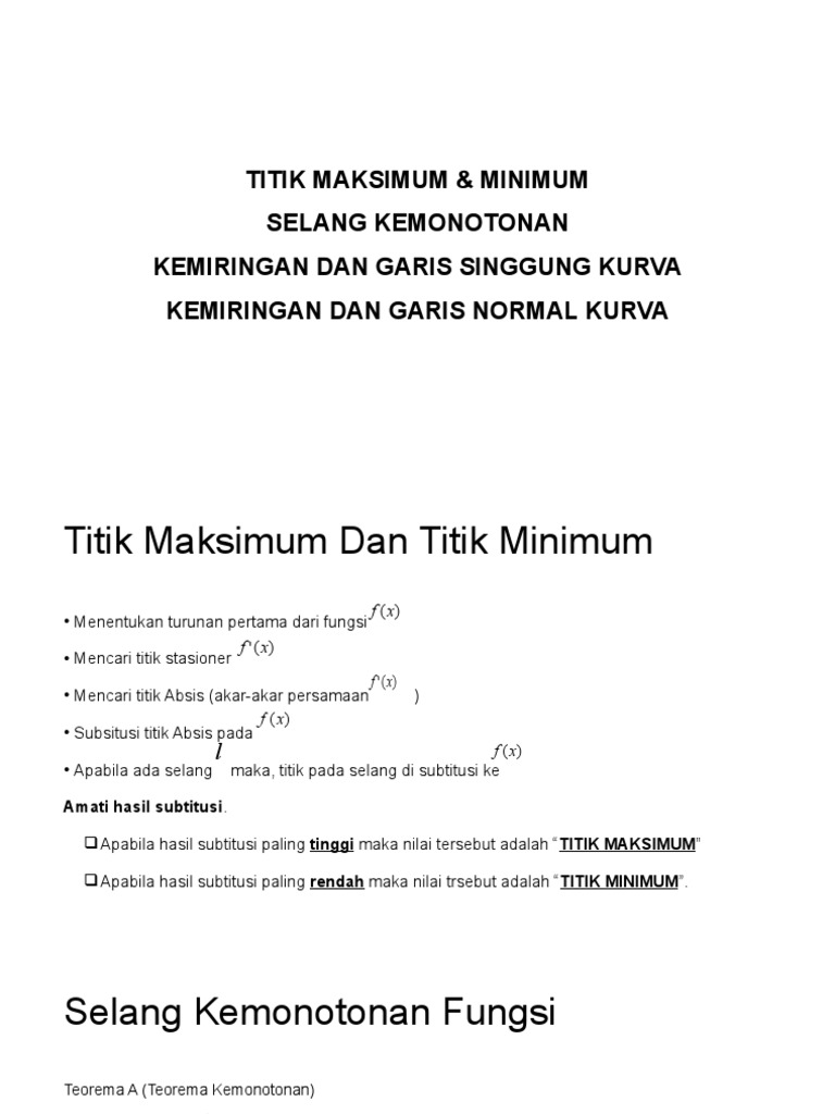 Titik Maksimum dan Minimum Fungsi | PDF