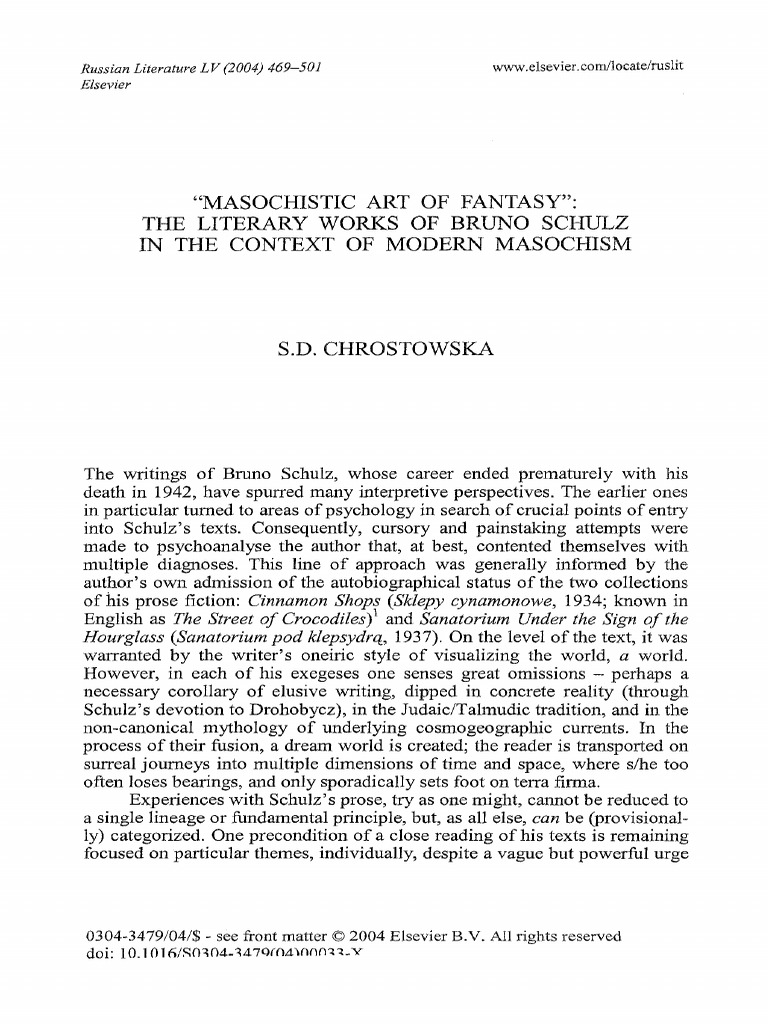 Masochistic Art of Fantasy The Literary PDF | PDF | Sadomasochism