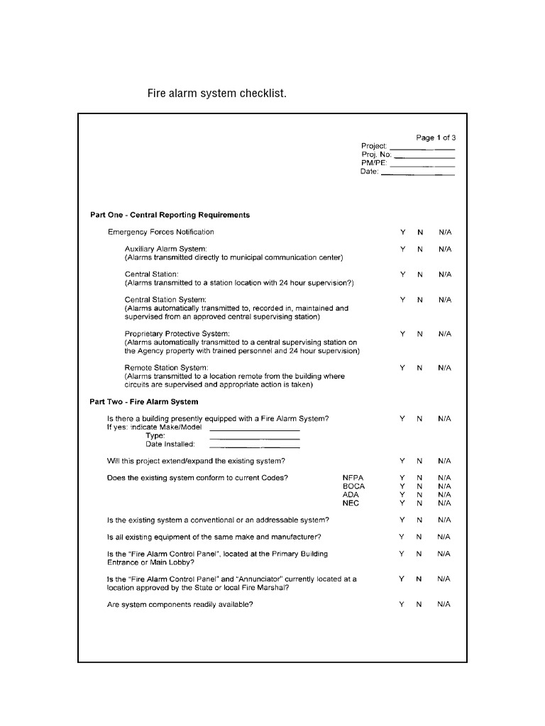 Fire Alarm Check List | PDF