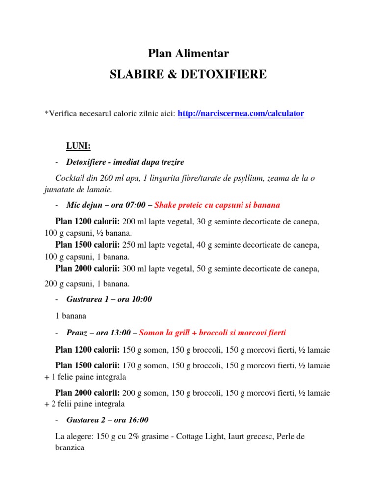 E-Book - Plan Alimentar SLABIRE & DETOXIFIERE | PDF | Plantas ...