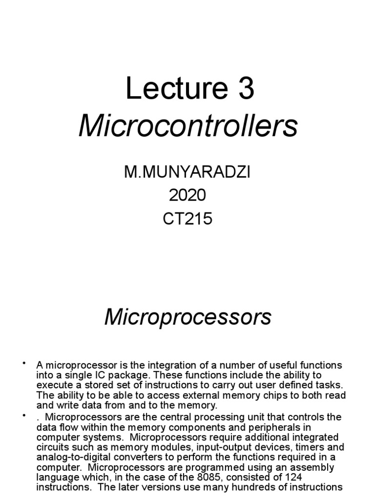 Microcontrollers vs. Microprocessors Explained | PDF | Microcontroller | Microprocessor