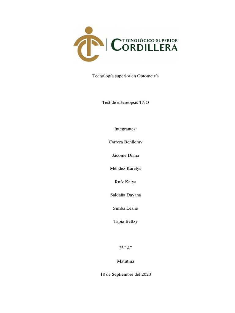 Trabajo Grupal - Test de Estereopsis TNO - 2A MAT OPT | PDF | Visión ...