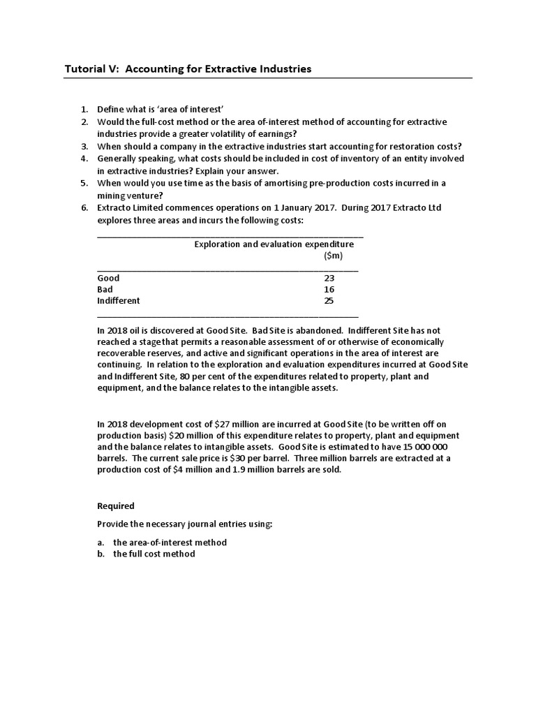 Extractive Industries Accounting Guide | PDF | Business | Finance ...