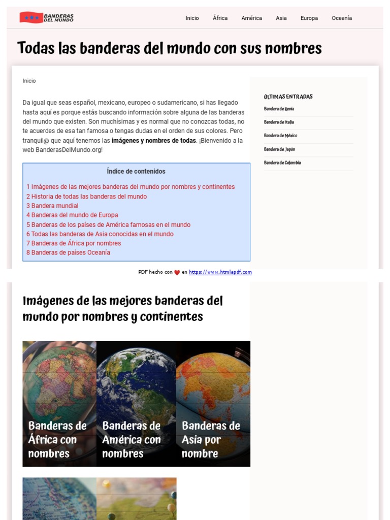 Banderas Del Mundo | PDF | Américas | África