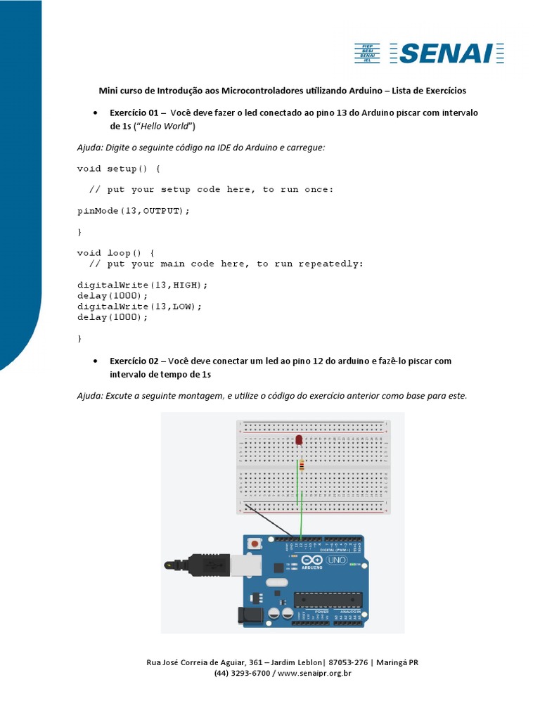 Exercicios | PDF | Arduino | Informática