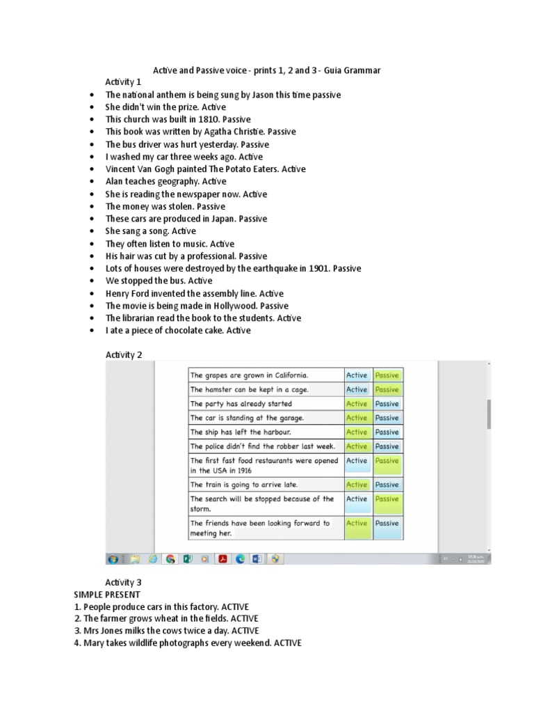 Active and Passive Voice Exercises | PDF | Jack The Ripper | William ...