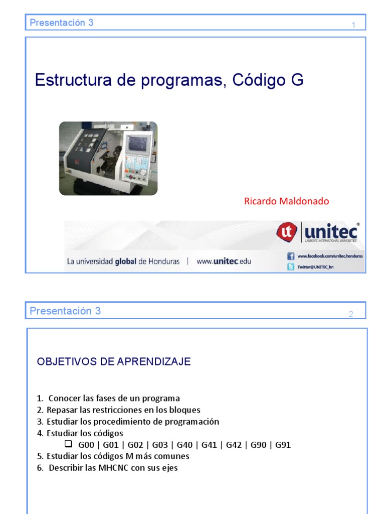 Presentacion 3 (Estructura de Programa) | PDF | Control numerico | Herramientas