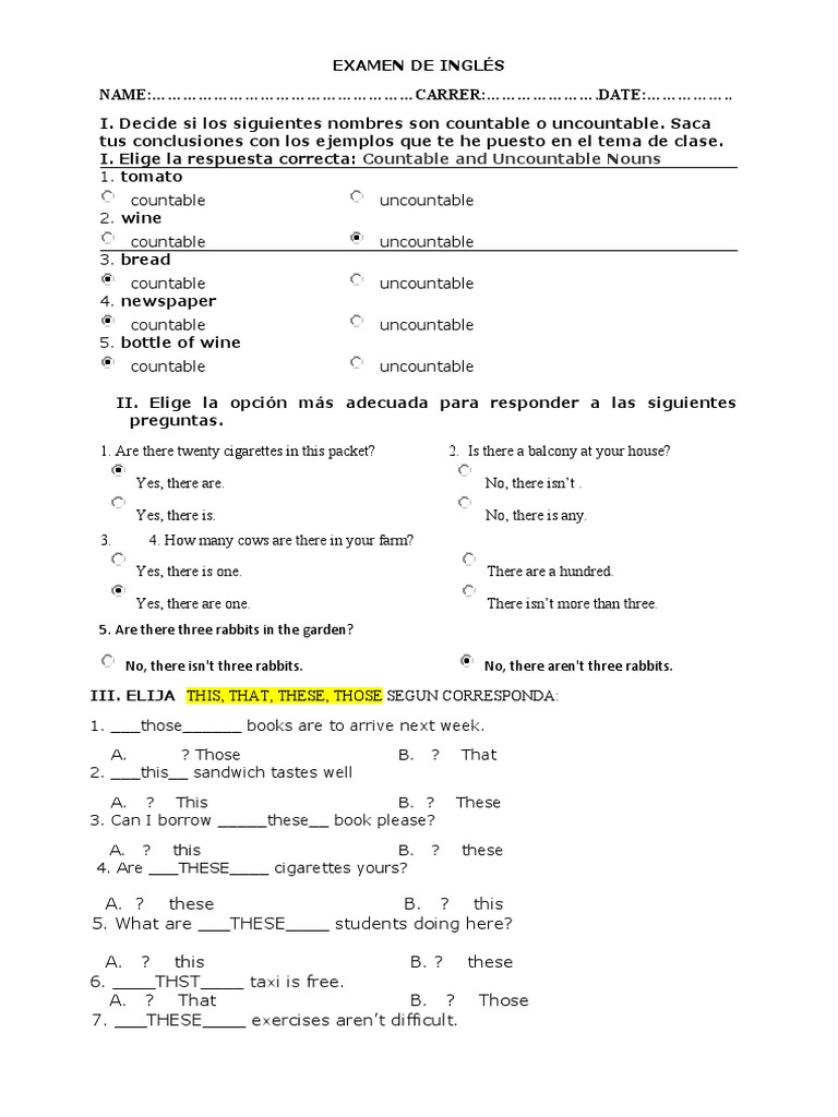 Examen de Demostrativos | PDF | Home & Garden | Self-Improvement
