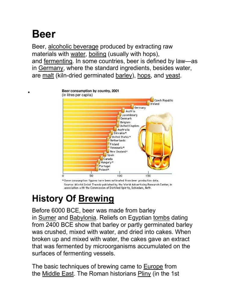 Beer Information | PDF | Brewing | Malt