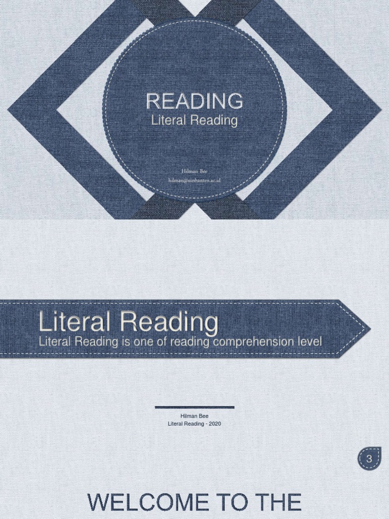 Literal Reading - 2020: The Three Levels of Comprehension | PDF ...